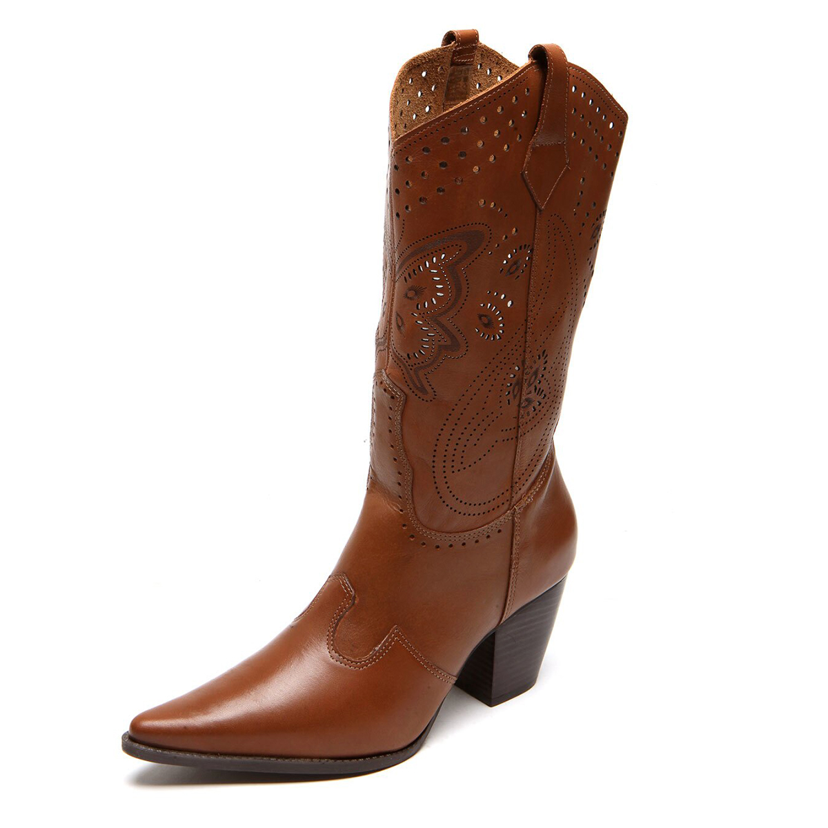 Bota Country Couro Bottero Lasercut Feminina Caramelo - Compre Agora ...