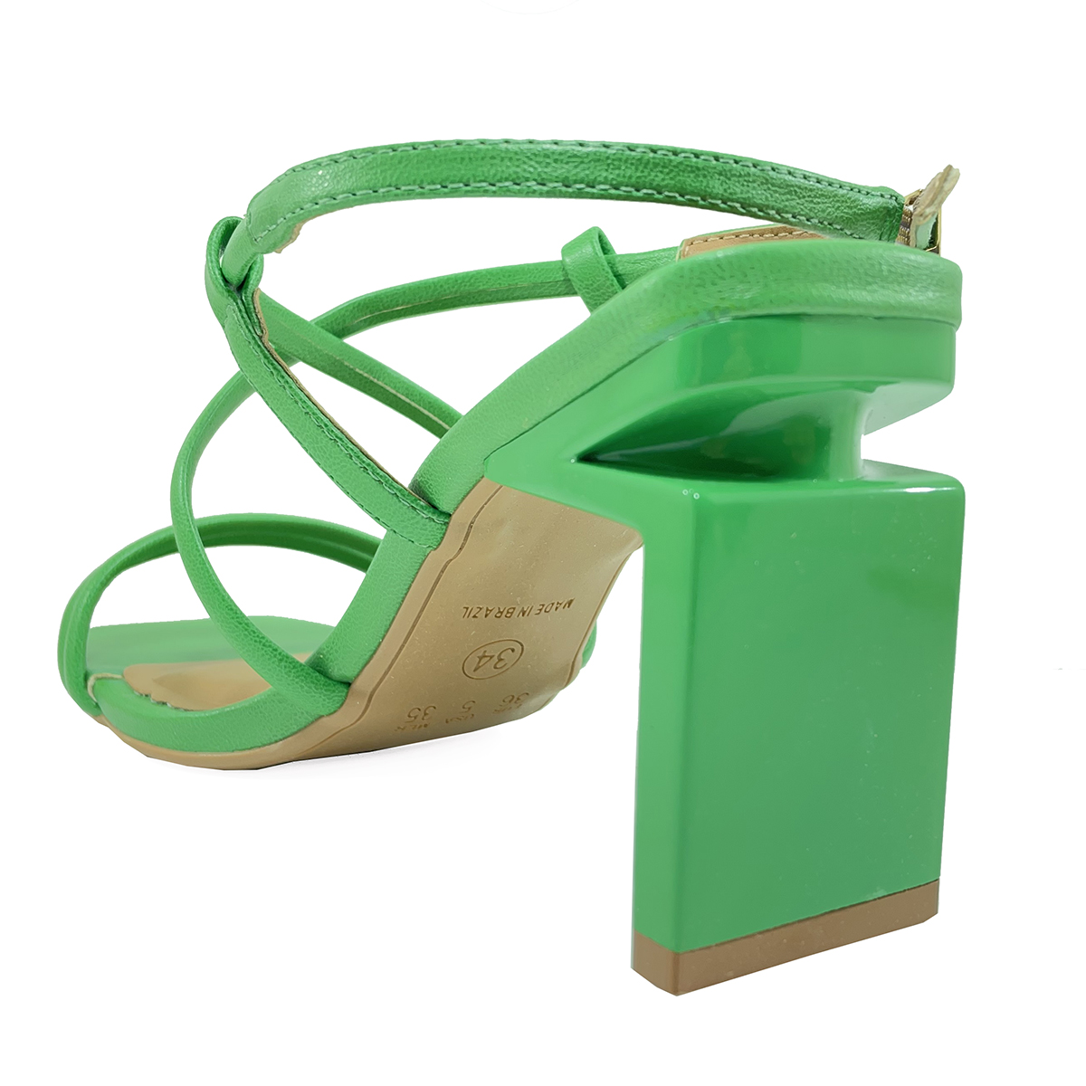 Sandália Di Valentini Tiras Salto Kattie Verde - Compre Agora | Cabana ...