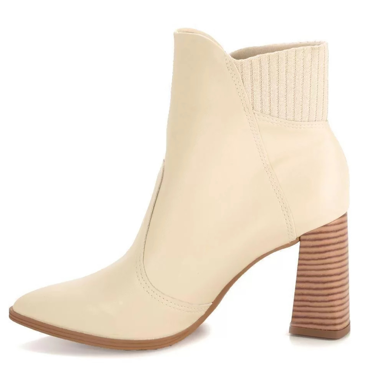 Bota Cano Curto Mississipi Salto Grosso Feminina Creme - Compre Agora ...