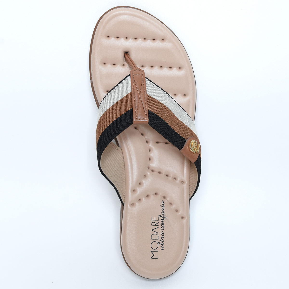 Chinelo Modare Ultra Conforto Tira Elástico Feminino Preto e Caramelo ...