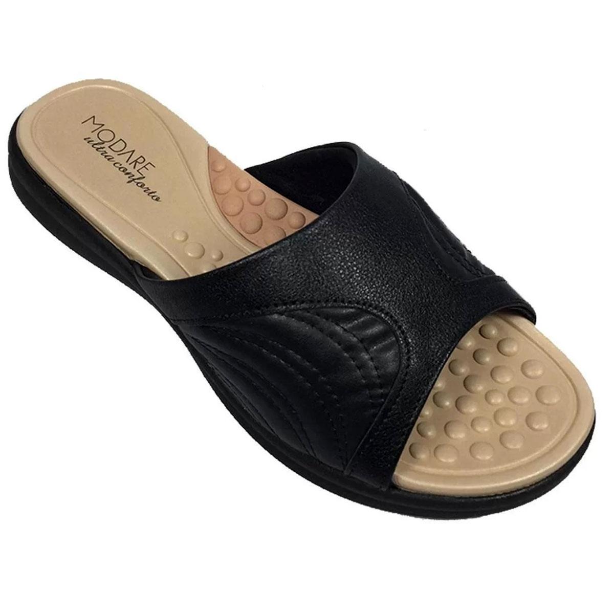 Tamanco Modare Microperfuros UltraConforto Feminino Preto - Compre ...