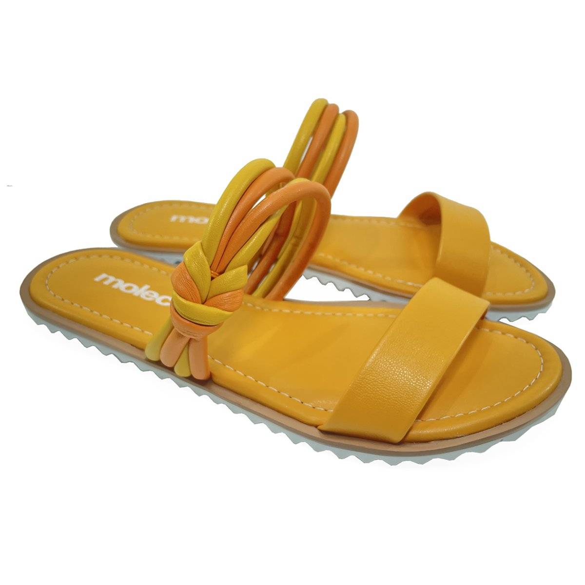 Rasteira Moleca Flat Tiras Prontas Feminina Mostarda - Compre Agora ...