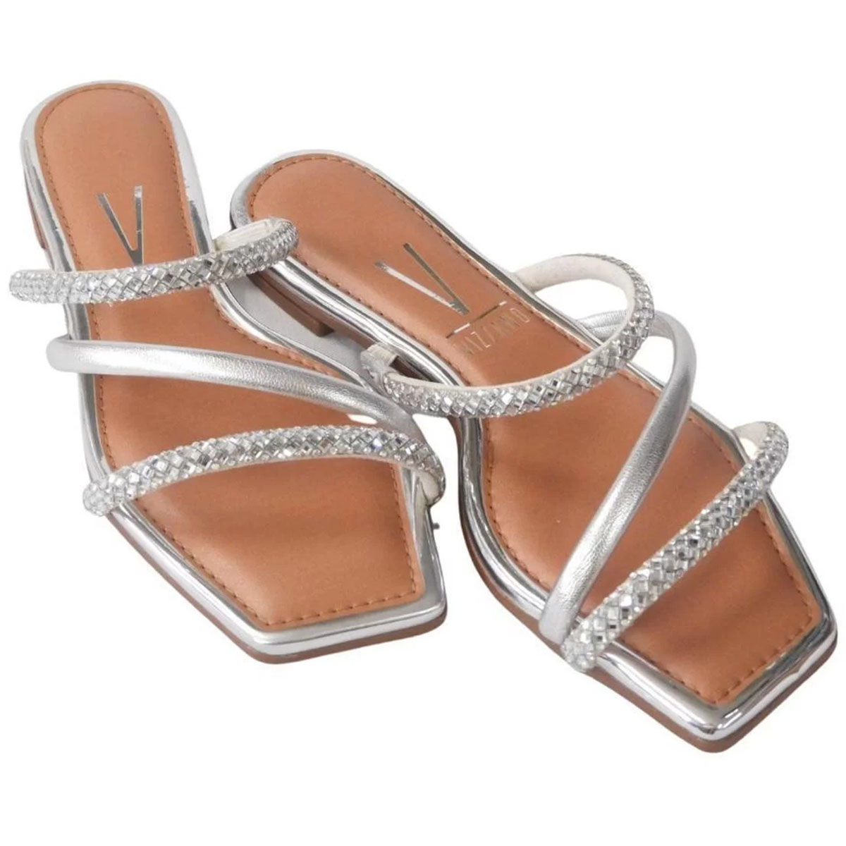 Rasteira Vizzano Strass Metalizada Feminina Prata - Compre Agora ...