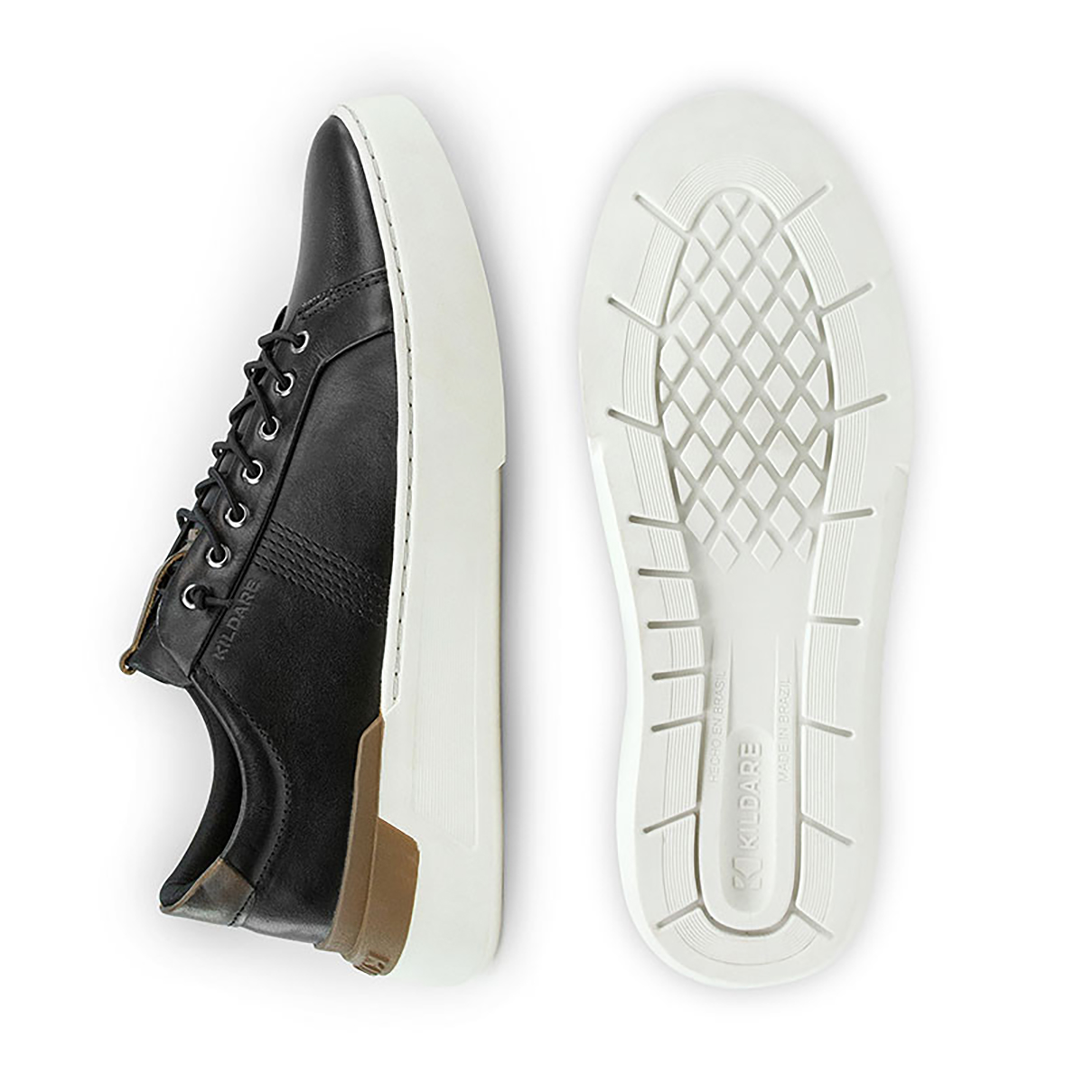 Tênis Couro Kildare Mick Masculino Preto e Branco - Compre Agora ...