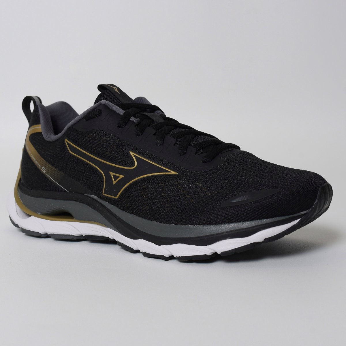 Tênis Mizuno Wave Dynasty 5 Masculino Preto e Dourado - Compre Agora | Cabana Magazine