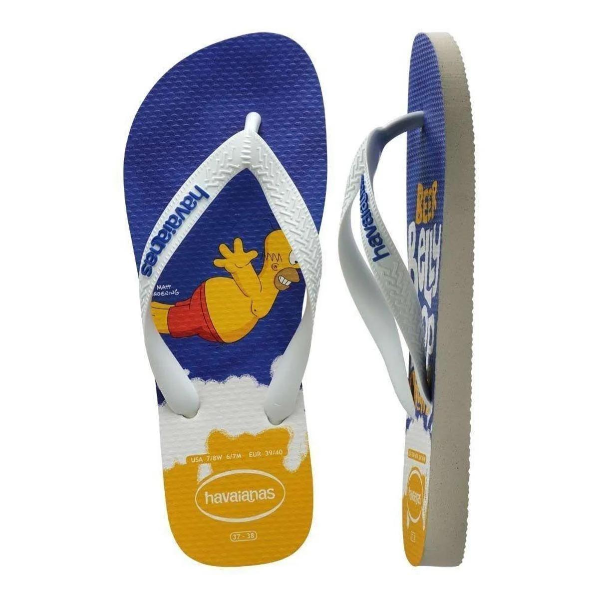 Chinelo Havaianas Simpsons Masculino Azul e Branco - Compre Agora ...